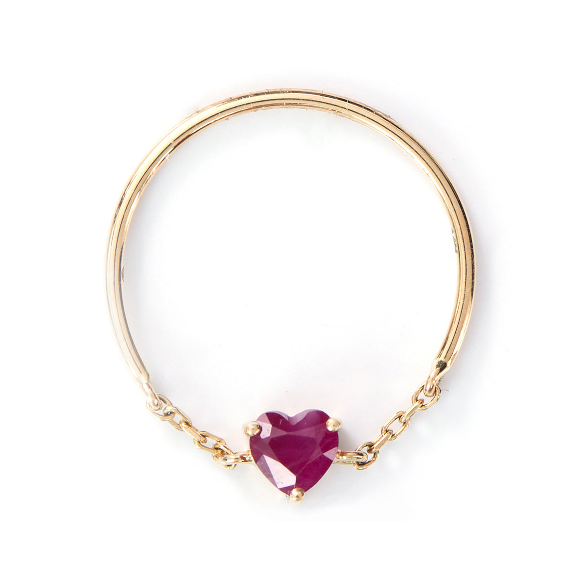 Ruby Heart Half Chain Ring – YI COLLECTION