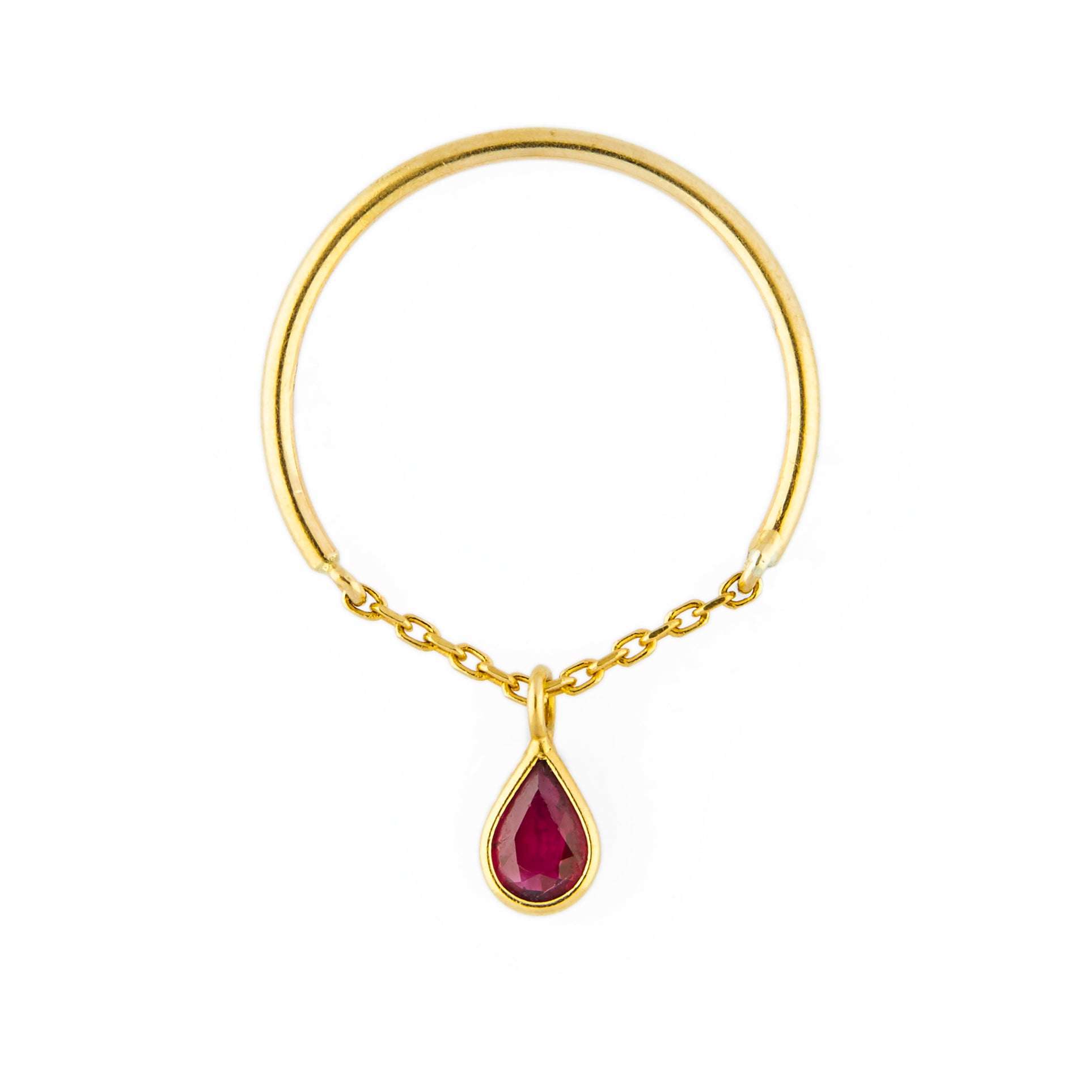 Ruby Drop Half Chain Ring – YI COLLECTION