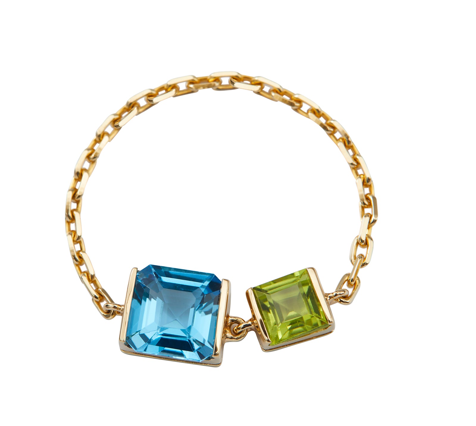 Topaz & Peridot Chain Ring – YI COLLECTION
