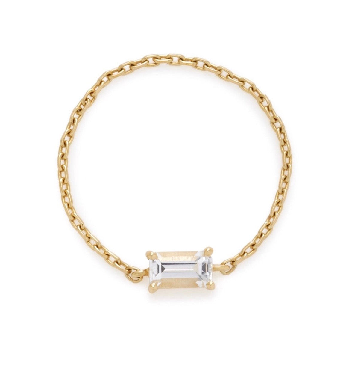 White Topaz Chain Ring – YI COLLECTION